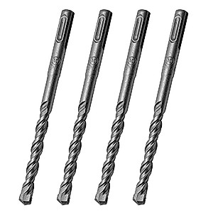LDEXIN 4 Pcs 3/8" Diameter Rotary Hammer Drill Bits, SDS Plus Hammer Drill Bits for Concrete Masonry Wall - 6" Long