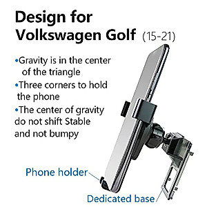 musttrue LUNQIN Car Phone Holder for Volkswagen Golf R GTI 2015-2021 Auto Accessories Navigation Bracket Interior Decoration Mobile Cell Phone Mount