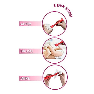 Brexonic Diaper Cream Spatula, Baby Butt Spatula For Diaper Cream, Soft Flexible Silicone Baby Bum Brush, Suction Base Diaper Cream Applicator (Gray)