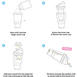 CRUNCHCUP A Portable Cereal Cup - No Spoon. No Bowl. It's Cereal On The Go, XL Blue