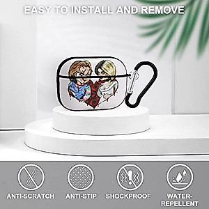 Bride of Chucky for AirPods Pro Case, Anime Whole Body Printing Shockproof Protective Cover Case with Keychain Compatible with AirPods Pro