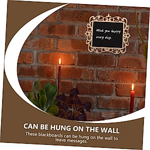 Ciieeo 3pcs Small Blackboard Pendant Wooden Chalkboard Sign Wedding Sign Message Blackboard Woodsy Decor Table Topper Tabletop Chalkboard Sign Hanging Blackboard Sign Price Tags Mini Set