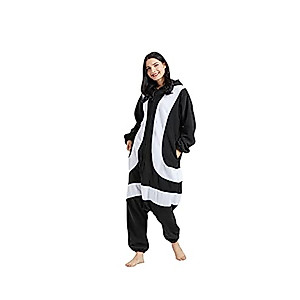 DarkCom Cosplay Ribbon Seal Animal Onesie Christmas Pajamas Polar Fleece Homewear One Piece Sleepwear for Men Women Small