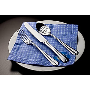 HSSPIRITZ 2 Pieces Good Morning Granny Funny Engraved Stainless Spoon Fork Set,Restaurant Dinner Spoon and Fork With Gift Box,Best Gifts for Grandma Mom Birthday Mother's Day Christmas