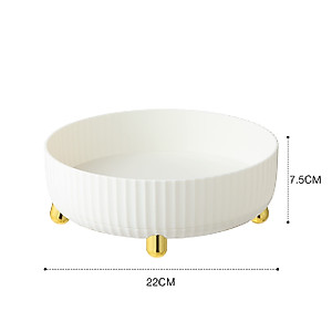 GIWULAKY 360°Rotating Makeup Organizer Countertop,Multifunctional Bathroom Organizer,Lazy Susan Turntable Organizer for Cabinet,Large Capacity Desk Organizer,for Pantry,Vanity,Condiments(White)