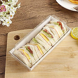 XIAOHONG 50 Pack Paper Charcuterie Boxes with Clear Lids, 7.5'' White Disposable Food Containers Sandwich Boxes Bakery Boxes for cake roll, Strawberries, Chocolate Covered Cookies, Hot Cocoa Bombs