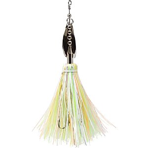Tooth Shield Tackle Chubby Musky Bucktail (Frosted Lemon Lime) Muskie Pike Double 9 Inline Spinner Musky Lures Baits Tackle