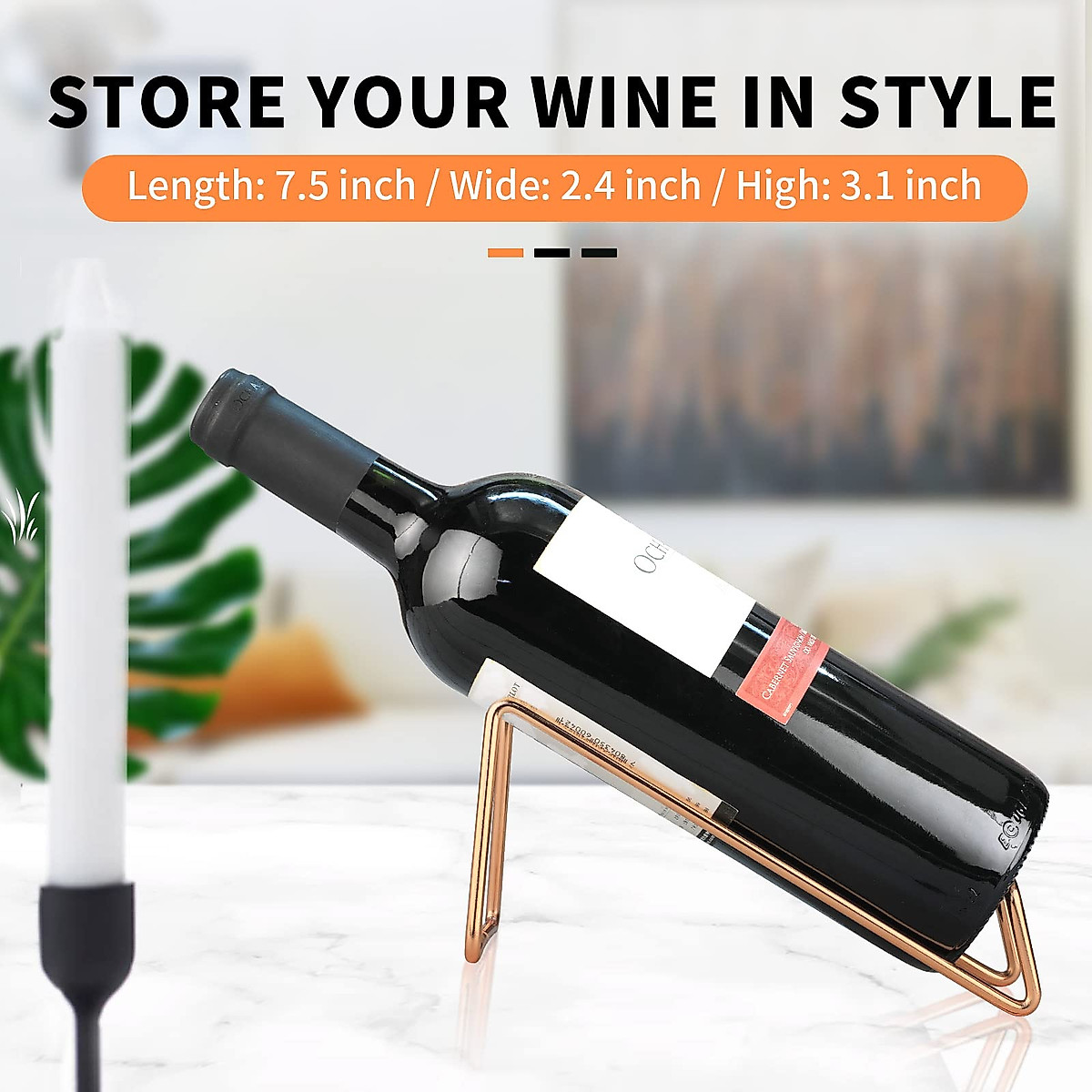 SuproBarware Wine Rack - Stainless Steel Single Wine Bottle Holder Rack, Stylish Wine Bottle Organizer Great for Wine Lovers (cp 6)