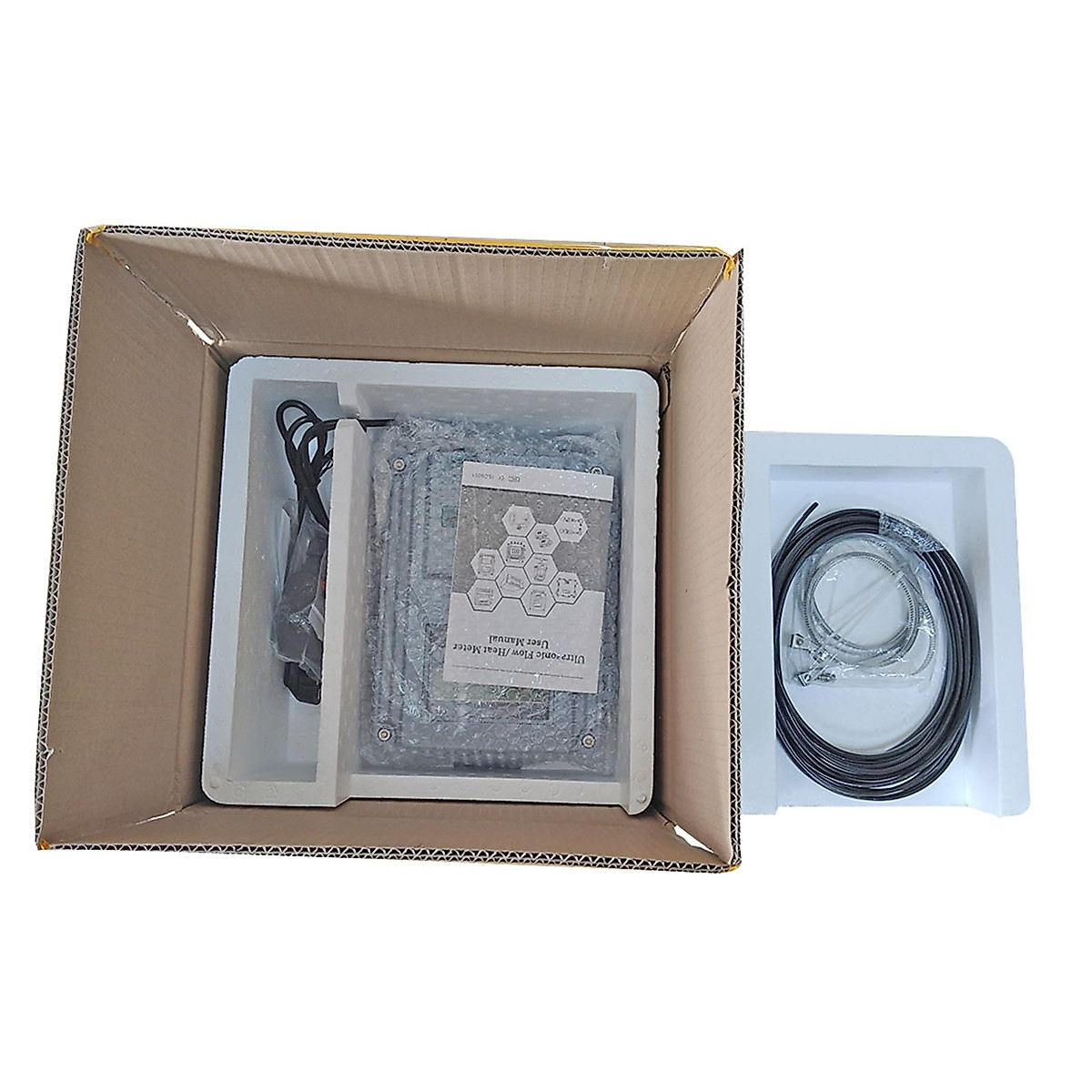 Flow Control Meter TDS-100F Water Flowmeter with M2 (DN50~DN700mm, 0-160℃) Transducer Sensor, Handheld Digital Liquid Ultrasonic Flow Meter Used in Petroleum,Food, Etc.