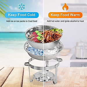Nova Microdermabrasion Chafing Dish Buffet Set of 4, 5QT Stainless Steel Chafing Dishes for Buffet Food Warmer for Parties Catering Event with Food Water Pan, Fuel Holder