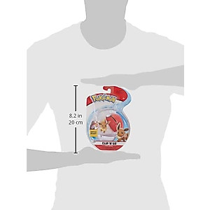 Pokemon Official Eevee Clip and Go, Comes with Eevee Action Figure and Poké Ball