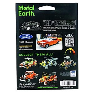 Fascinations Metal Earth 1965 Ford Mustang Red 3D Metal Model Kit