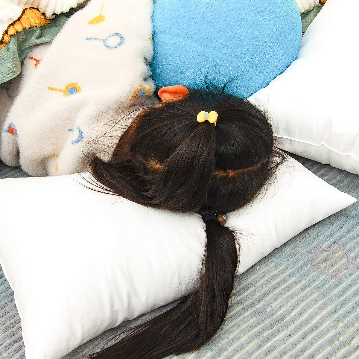 NTBAY 2 Pack Cotton 13" x18" Pillows with Toddler Satin Pillowcases, Soft Kids Crib Pillows for Sleeping with Zippered Baby Travel Pillow Cases in Daycare Preschool, White