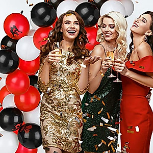 36 Pack Boxing Latex Balloons Boxing Match Birthday Party Latex Balloons 12 Inch Red Black and White Balloons Large Red and Black Boxer Sport Birthday Party Decorations for Boxing Theme Birthday Party