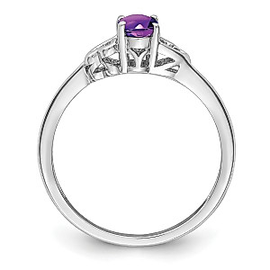 IceCarats 925 Sterling Silver Purple Amethyst February Birthstone Ring
