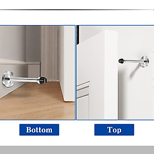 Door Stopper, Door Stop 5 Inch Stainless Steel Brushed Satin Nickel Doorstops, Modern Soft-Catch Mute Door Holder Wall Mount Door Wall Protector Doorstop for Hotel Home Restaurant, Silver