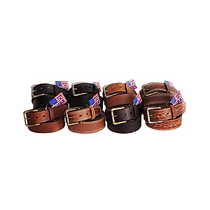 R.G. BULLCO 1-1/2" Handcrafted Women's Leather Belt - Butterfly & Floral Embossed, Full Grain Leather - Brown - Size 40 - RGB-5517