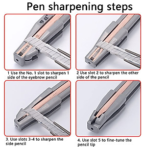 Lalago Waterproof Wooden Eyebrow Pencil with Eyebrow Sharpener Tool Set,waterproof Non-smudging Eyebrow Pencil for Women (Brownish Black)