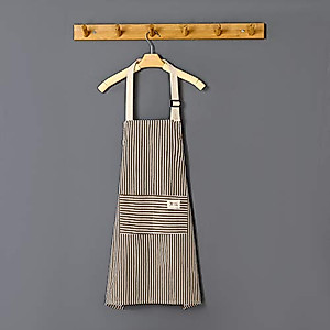 Lofekea Aprons 2 Pack Adjustable Bib Aprons with 2 Pockets Cotton Linen Cooking Kitchen Chef Apron for Women and Men