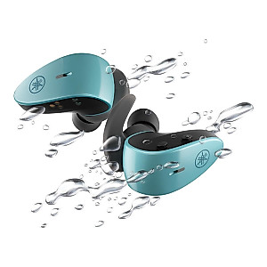 Yamaha TW-ES5A True Wireless Sport Earbuds with Bluetooth 5.2, IPX7 Waterproof, Secure Fit, Premium Sound, Qualcomm CVC Clear Voice Capture, Listening Care and Ambient Sound (Green)
