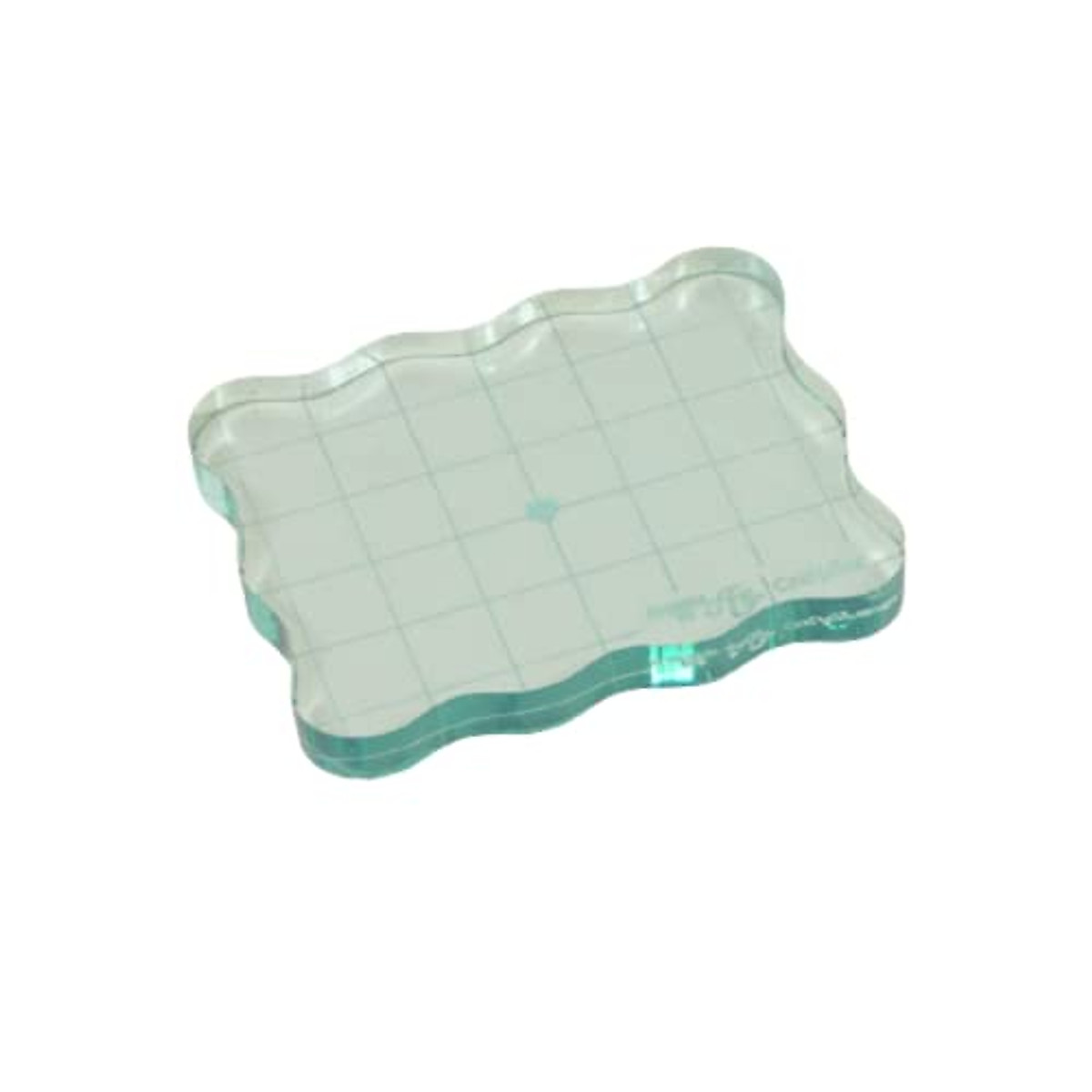 Craftelier - Ergonomic Square Acrylic Plexiglas Stamp Block for Quick and Accurate Stamp Making | Easy to Clean | Dimensions 8,9 cm x 7 cm x 1 cm - Turquoise Translucent Colour