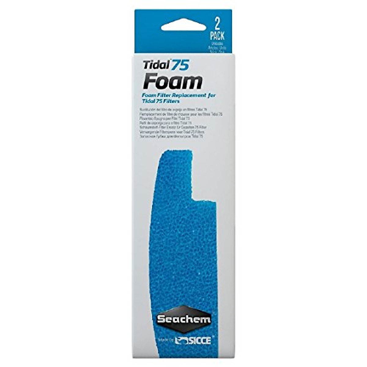 Seachem Foam Filter Sponge Replacement - Foam Tidal 75 Filter 2 Pack