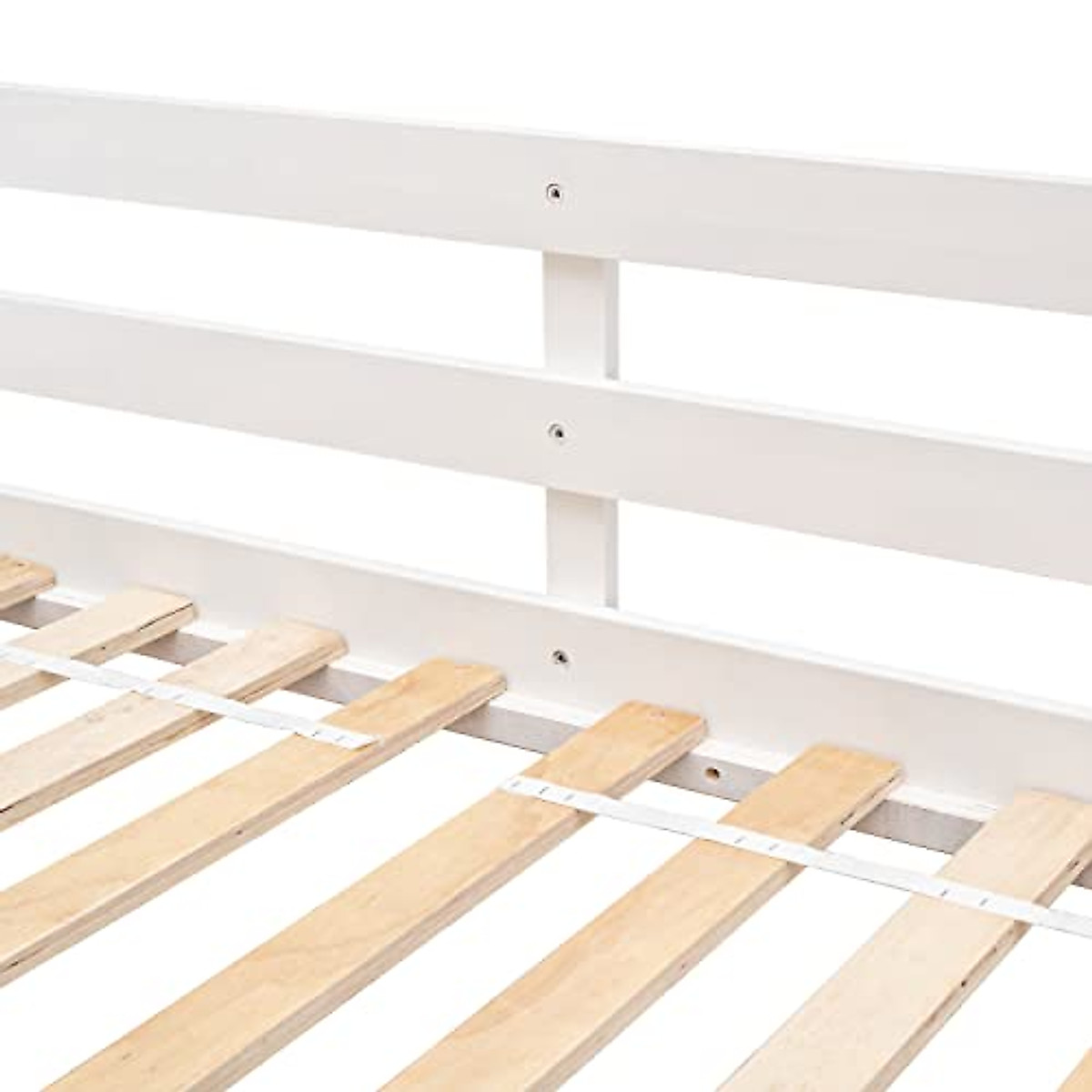 ERYE Twin Over Twin House Bunk Bed with Roof,Window, Window Box and Window Door,Twin Size Wooden Bunk Bed with Safety Guardrails and Ladder for Kids Children Teens Boys and Girls,White