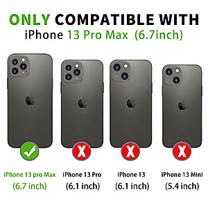 FYY for iPhone 13 Pro Max Case, [Support Magsafe Charging][Genuine Leather] Wallet Phone Case with Card Holder Protective Shockproof Cover for iPhone 13 Pro Max 5G 6.7" Black&Brown