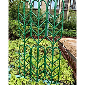 Jashem Garden Trellis for Climbing Plants 6 PCS Plastic Indoor Trellis for Potted Plants Green Stackable Mini Climbing Plant Stupport DIY Flower Pot Support for Pea Vegetable Clematis (6 Packs)