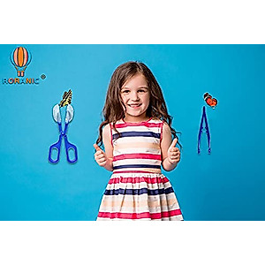 RORANIC Feeding Tongs,Bug Tweezers for Kids Adults, Reptile Feeding Tweezers Long Handle Feeder Tools for Fish Aquariums Reptiles Snakes Lizard Gecko Spider and Bird (Blue)