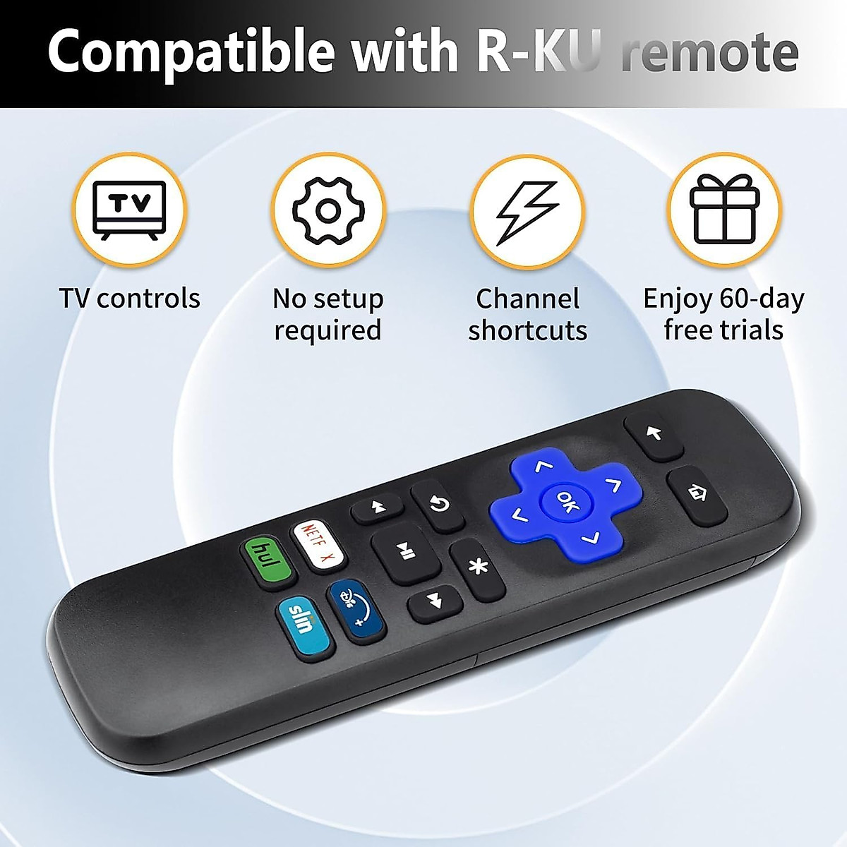 EFGWXYZ (2 Pack) Replacement Remote Control for Roku Express, Compatible with Roku Premiere, for Roku Box, for Roku Player, for Roku 1 2 3 4 -【NOT for Any Stick or TV】 H-NDHS