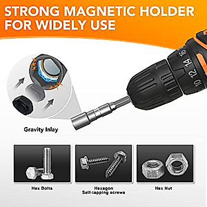 ENERTWIST Screwdriver Bit Set, 45Pcs 1/4" Impact Driver Bit Set with Impact Grade Socket Adapter for Automotive Mechanic Vehicle Repairs, DIY, Household Maintenance and Most General Repairs