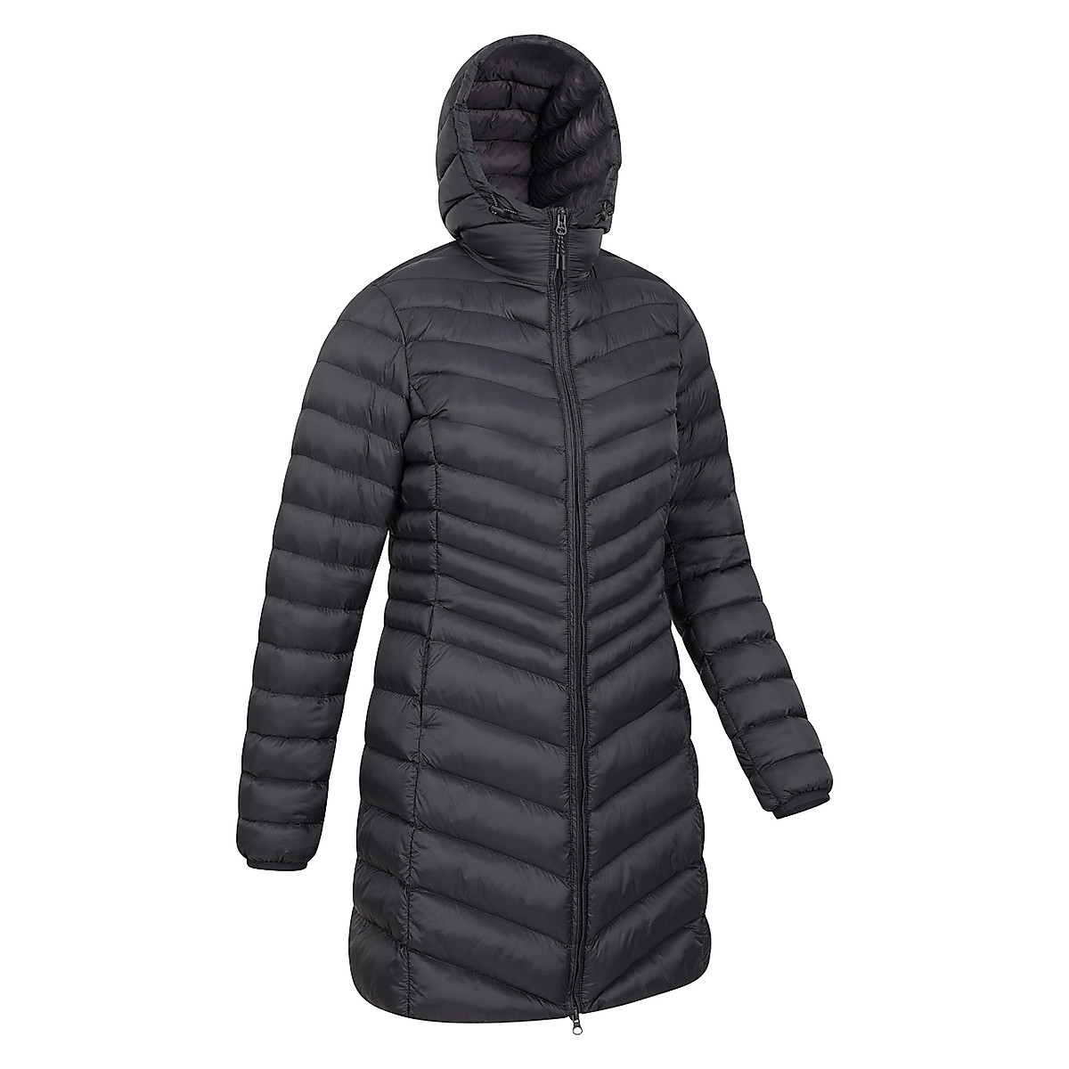 Mountain Warehouse Florence Womens Long Jacket - Padded Winter Coat Jet Black 10