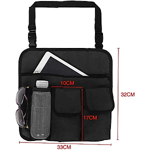 Outdoor Beach Chair Armrest Bag, Fishing Beach Chair Hanging Storage Bag Tote Bag Organizer Hanging Storage Bag Pouch Snack Bag for Camping (Black)