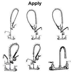 Installation Kit for Commercial Sink Faucet, Wall Mounting Installation Kit for Wall Mount Commercial Kitchen Faucet Backsplash Mount Set on Stainless Compartment Prep & Utility Sink