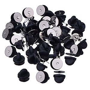 eBoot Tie Tacks Blank Pins with PVC Rubber Pin Backs (50)