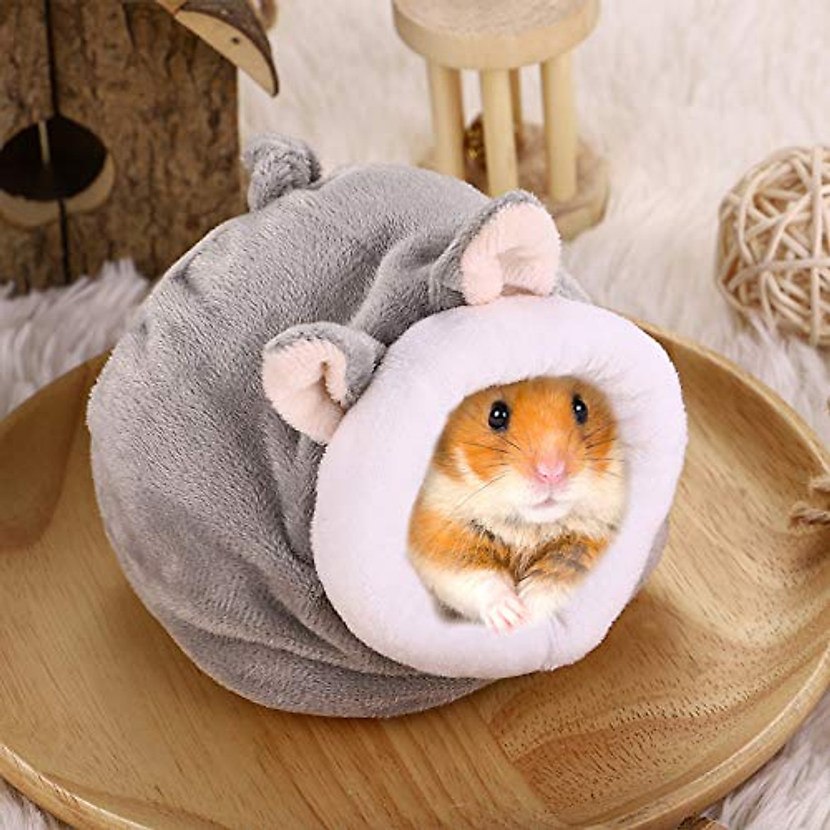 balacoo Hamster Winter Warm Bed House Hideout Small Animals Sleeping Cave Cotton Nest for Rat,Dwarf Hamster,Syrian Hamster