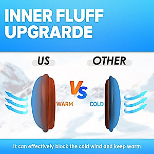 TALONITE Winter Ear Muffs for Men & Women Foldable Fleece Ear Warmers - Pefer for Outdoor Skiing - Behind the Head Earmuffs