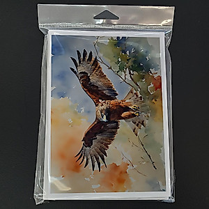 Caroline's Treasures DAC3231GCA7P Hawk Greeting Cards Pack of 8 Blank Cards with Envelopes Whimsical A7 Size 5x7 Blank Note Cards