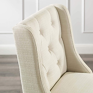 Modway Baronet Tufted Button Fabric Bar Stool, Beige