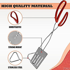 Long Barbeque Grill Tongs Spatula - Utensil Set Portable Grill Tongs for Cooking Gripper Kitchen Spatula Stainless Steel Hamburger Spatula - Barbecue Grill Tong Spatula Set Flat Top Grill Accessories