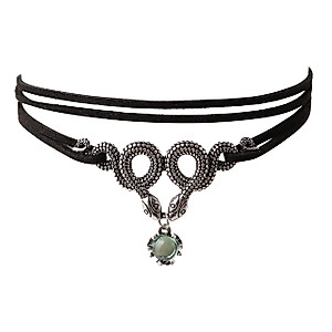 Sacina Gothic Snake Choker Necklace, Zinc Alloy Snake Pendant, Medusa Goth Jewelry Christmas Gift for Women (Black)