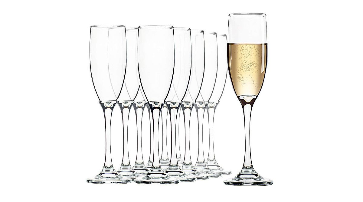 UMEIED Champagne Flutes Set of 12 - Elegant 6 Oz Crystal Glasses