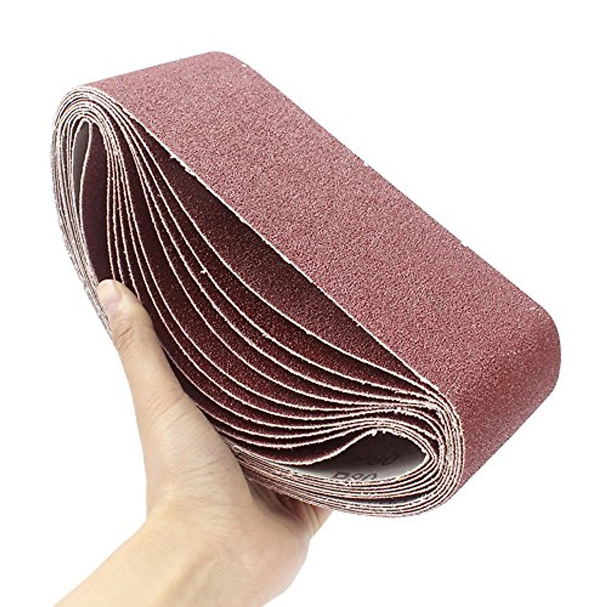 Coceca 3x21 Inches Sanding Belts (75x533mm), 12pcs 80 Grits Aluminum Oxide Sanding Belt for Belt Sander