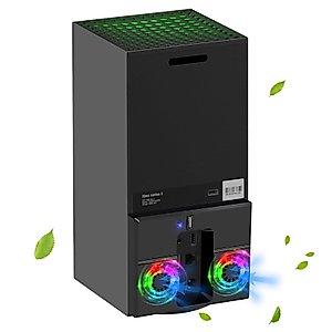 Linkstyle Cooling Fan for Xbox Series X, Vertical Cooling Stand Cooling System with Colorful RGB Lights and 1 USB Port