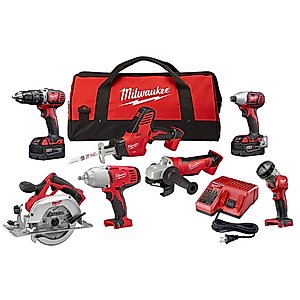 Milwaukee 2694-27 M18 18-Volt Lithium-Ion Cordless Combo Kit (7 Tool Set)