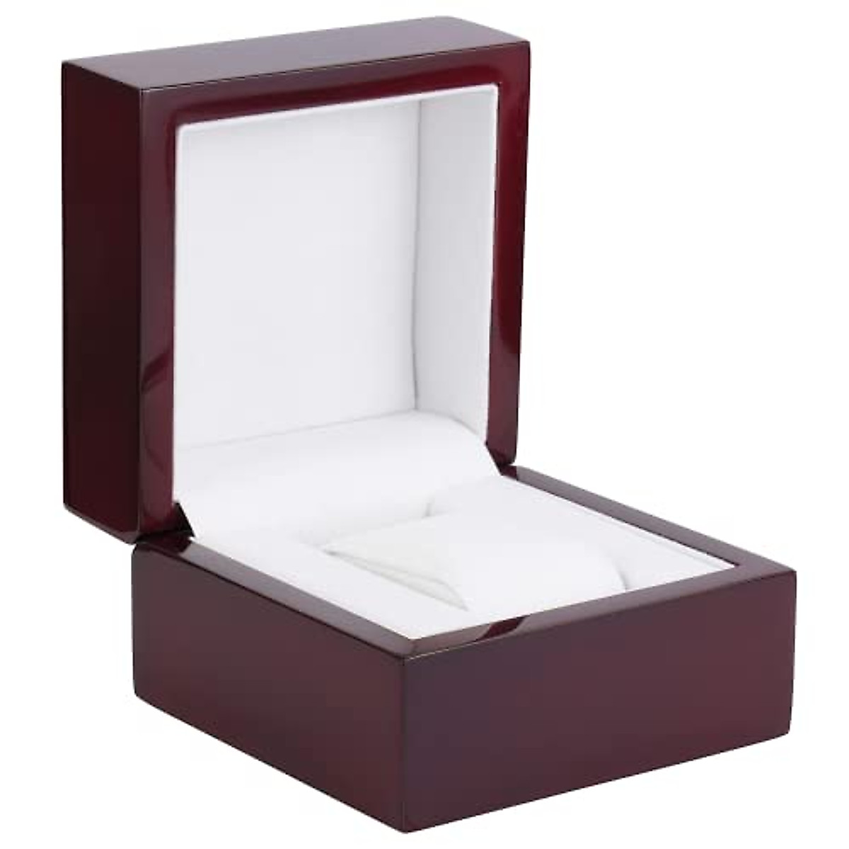 Noble Piano Wood Watch Gift Box - Luxury Single Watch Box - Comes with a Two Piece Packer and Ribbon (Mahogany)