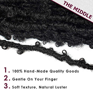 Niseyo 6 Packs Butterfly Locs Crochet Hair 12 Inch Pre Looped Natural Black Distressed Locs Crochet Braids (1B)