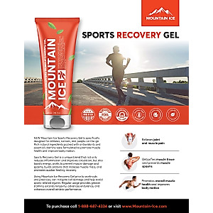Mountain Ice Muscle Pain Relief Gel for Back & Neck Pain, Sprains, Soreness, Reduce Inflammation Fast, Made with Natural Ingredients,Made in The USA (1)