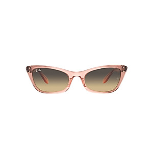 Ray-Ban Women's RB2299 Lady Burbank Cat Eye Sunglasses, Transparent Pink/Brown Vintage, 52 mm